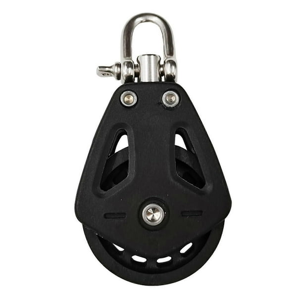Corrosionresistant, swivel pulley block with frame, single nylon pulley ...
