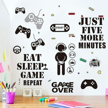 Game Wall Stickers, Game Zone Stickers Removable Gaming Wall Decor ...