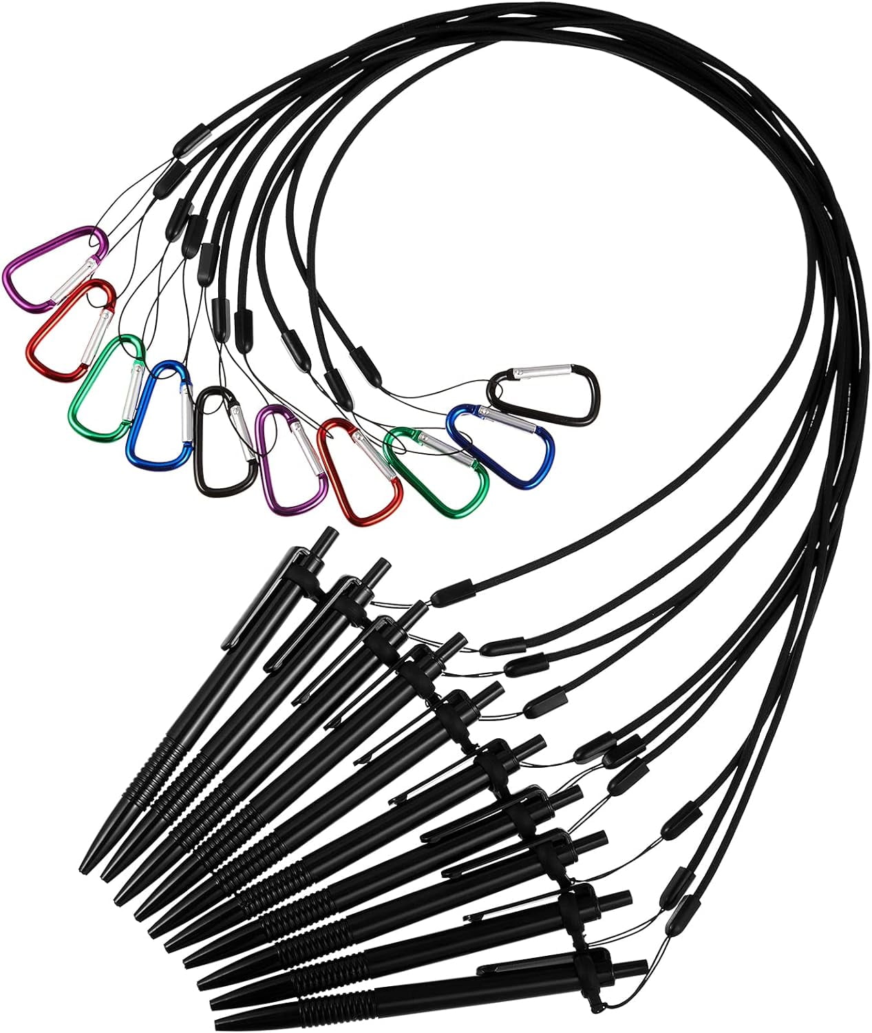 10 Sets 24 Inch Pen Leash Pen Silicone Lanyard Holder for Clipboard ...