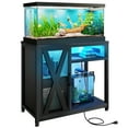 Dextrus Fish Tank Stand Metal Aquarium Stand with Power Outlets & LED ...