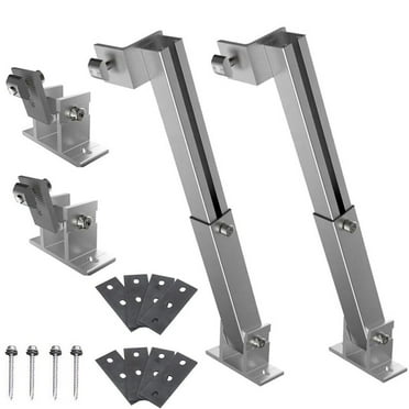 AIMS Power Adjustable Solar Panel Pole Mount Bracket - Fits 2 Panels up ...