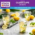 Stack Man 16 oz Transparent Disposable Drink Cups with Dome Sip-Lids ...