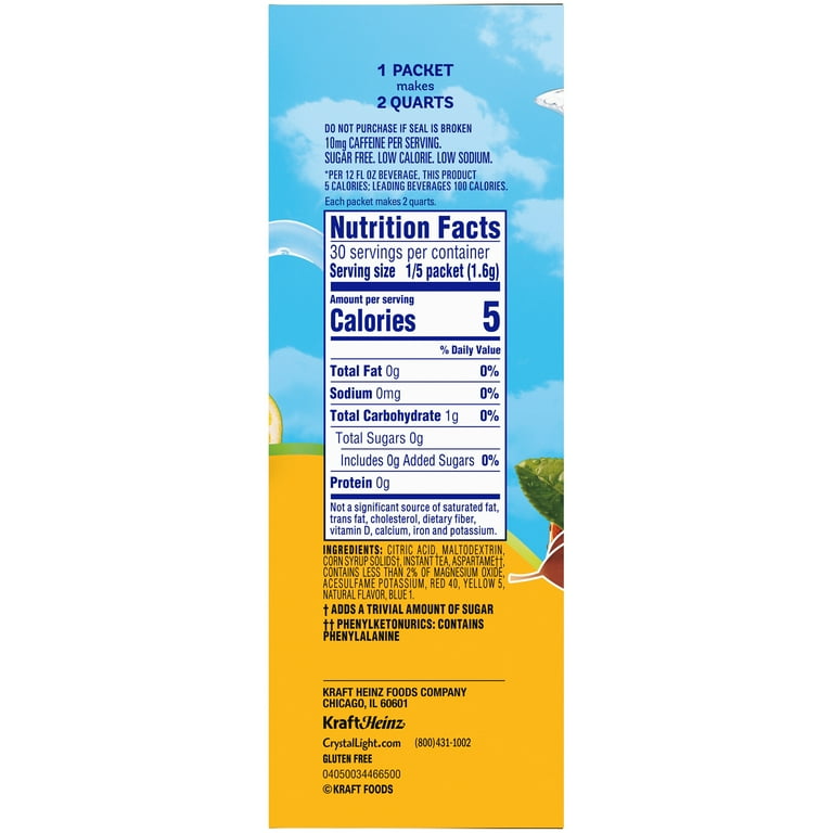 Crystal Light Lemon Iced Tea Packets Nutrition Facts Buy Store | www ...