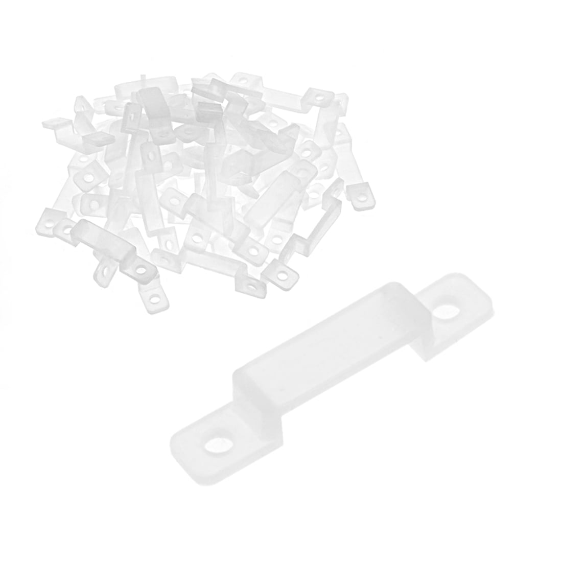 50 Pcs Silicone Fix Mounting Brackets Clip For 12mm Wide White