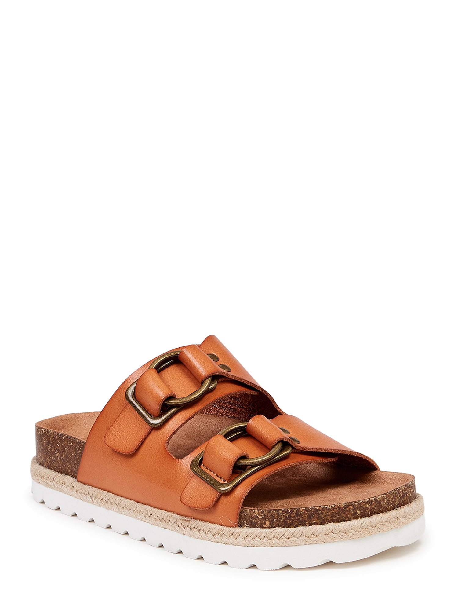 Time and Tru Women's Espadrille Platform Footbed Sandals - Walmart.com