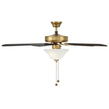 Trade Winds Lighting Tobias 52" Ceiling Fan, 2-Light, Brass, Walnut ...