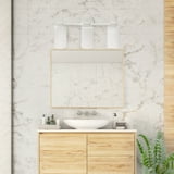 Lalia Home 3 Light Metal and Opaque White Glass Shade Vanity with Round ...