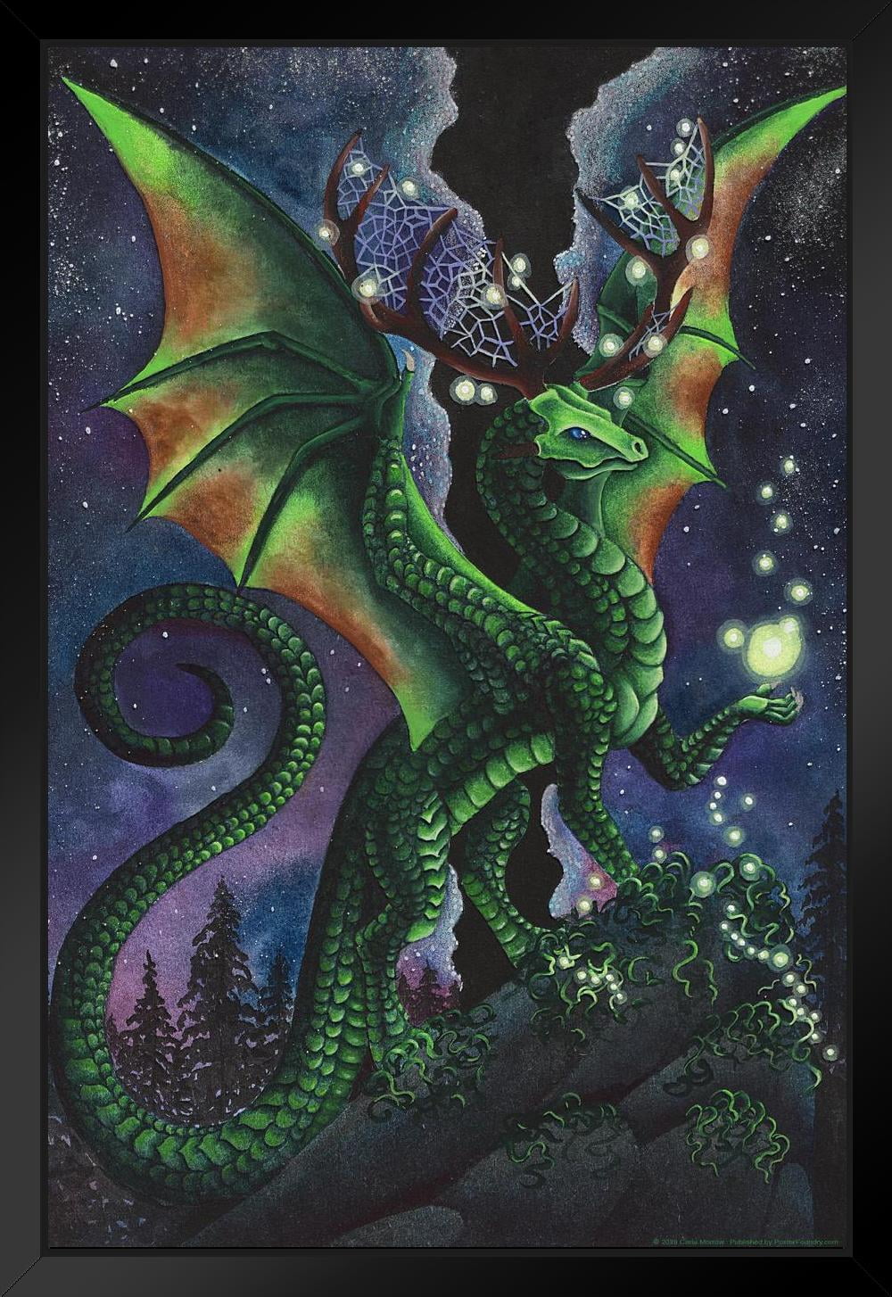 Dream Keeper Dream Catcher Dragon by Carla Morrow Fantasy Poster Green ...
