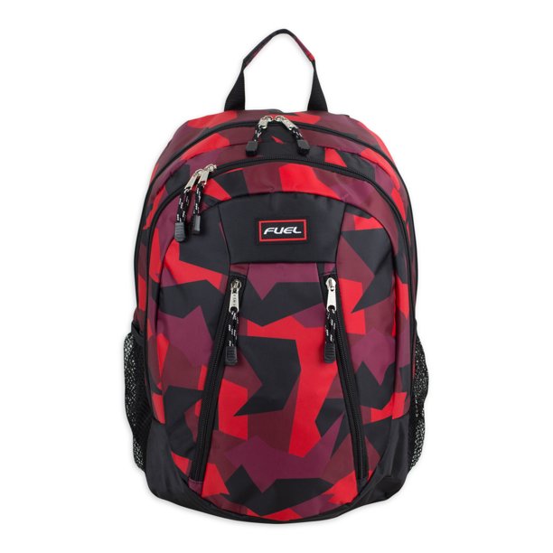 Fuel Unisex Men's and Women's Action 18" Laptop Backpack, Red Black ...