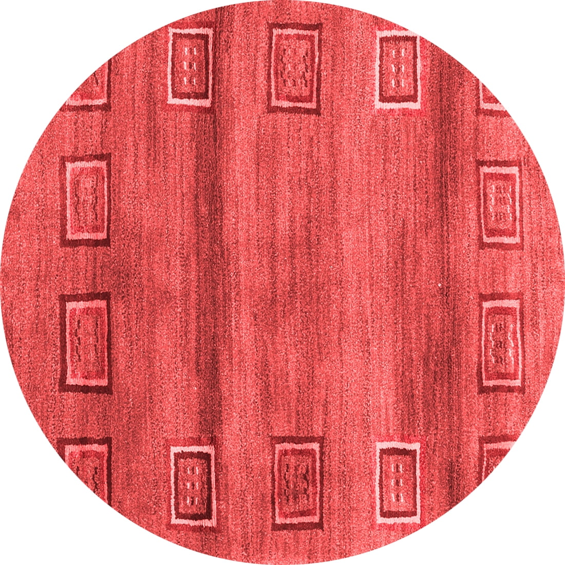 Ahgly Company Indoor Round Abstract Red Contemporary Area Rugs, 3 ...