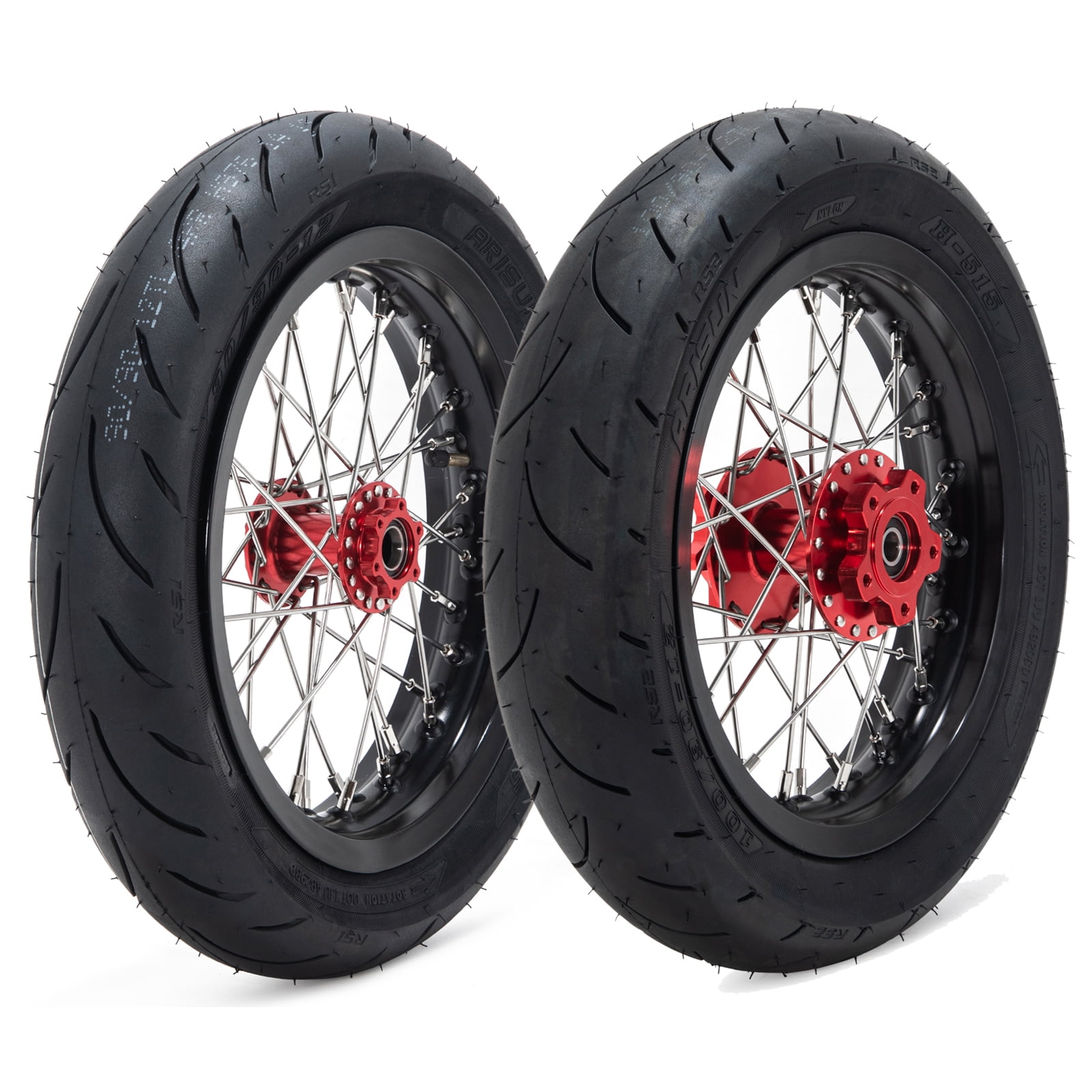 12" x 2.15" Front Rear Wheels Rims Red Hubs w/ Inner Tubes For Talaria ...