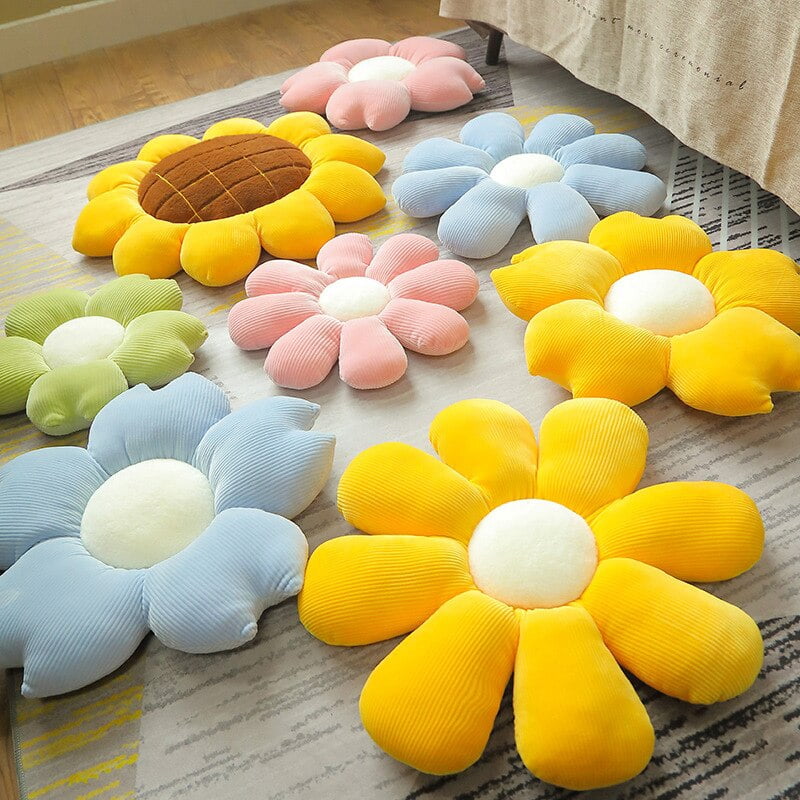 Daisy Plush Plant Toy Soft Stuffed Lifelike Sunflower Seat Cushion ...