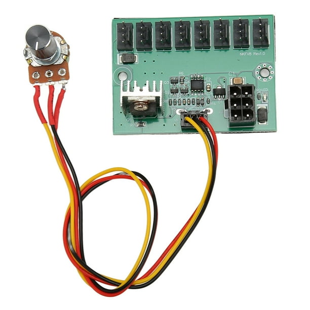 DC 12V 8 Way PC Fan Speed Controller, 8 Fan Ports, For 2-pin, 3-pin, 4 ...