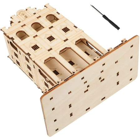 3D Wood House Assembly Puzzle: DIY Building Puzzle House Model Puzzle ...