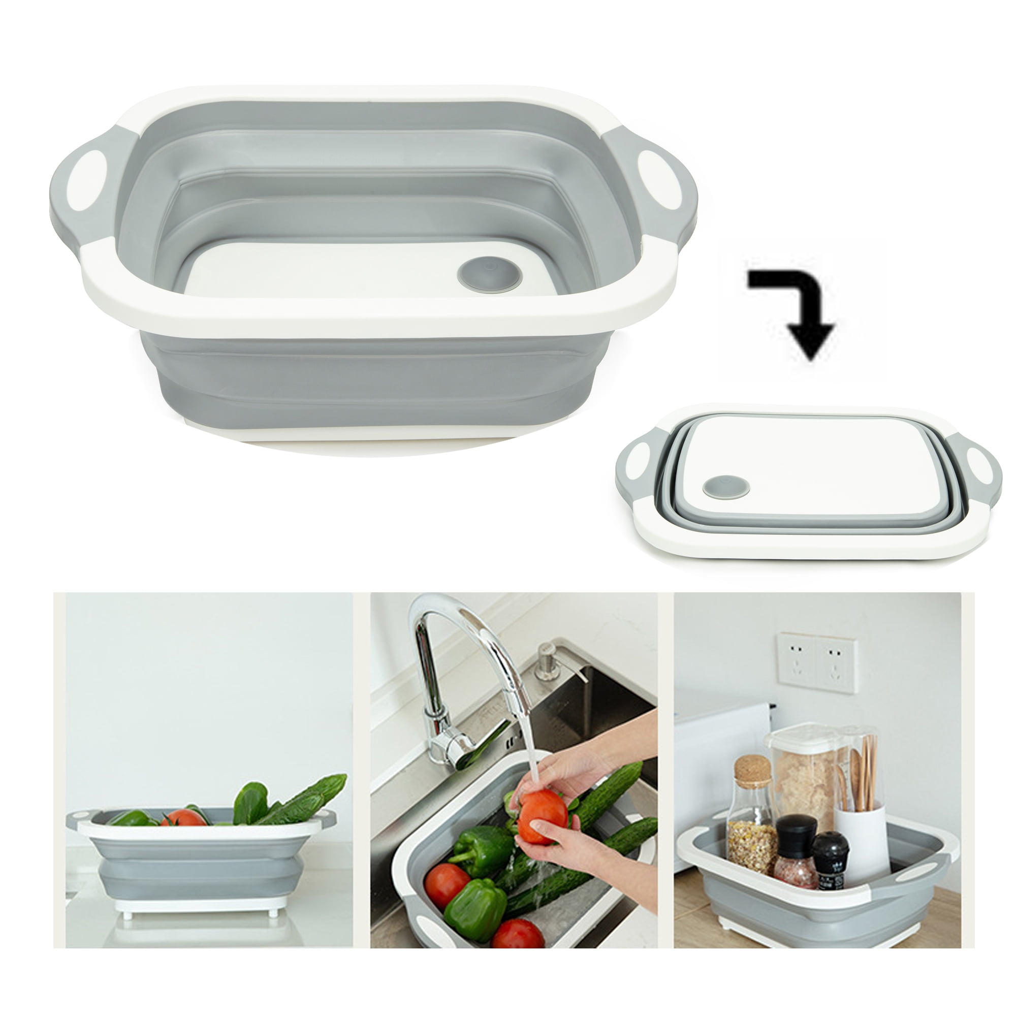 LELINTA Multi-Function Folding Plastic Cutting Board 3 in 1 Portable ...