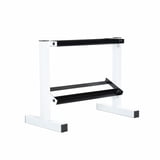 CAP 150 Lb. Coated Hex Dumbbell Weight Set, 5-25 Lb. with White Rack ...