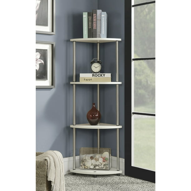 Convenience Concepts Designs2Go 4 Tier Corner Shelf, White - Walmart ...