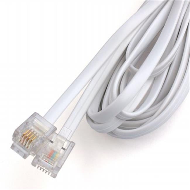 4 Wire White Phone Line Cord, 10 ft. - Walmart.com - Walmart.com