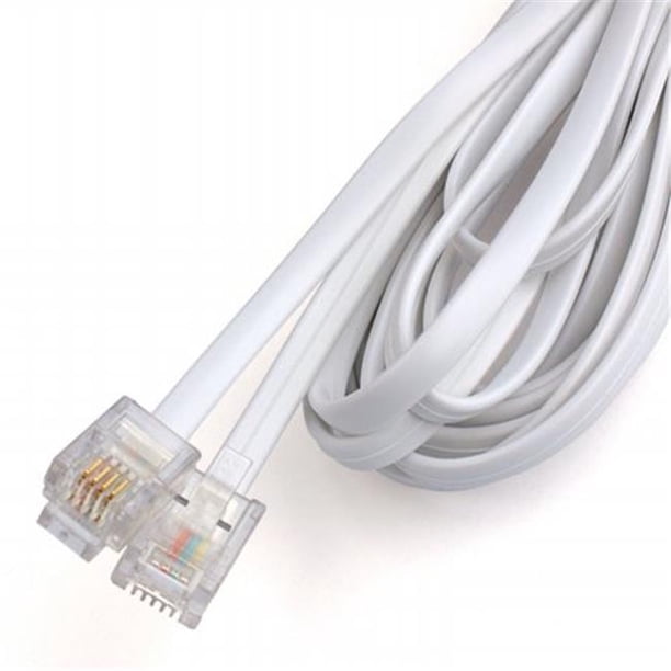 4 Wire White Phone Line Cord, 10 ft. - Walmart.com - Walmart.com