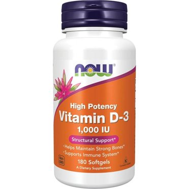 NOW Supplements, Vitamin D-3 2,000 IU, High Potency, Structural Support*, 240 Softgels - Walmart.com