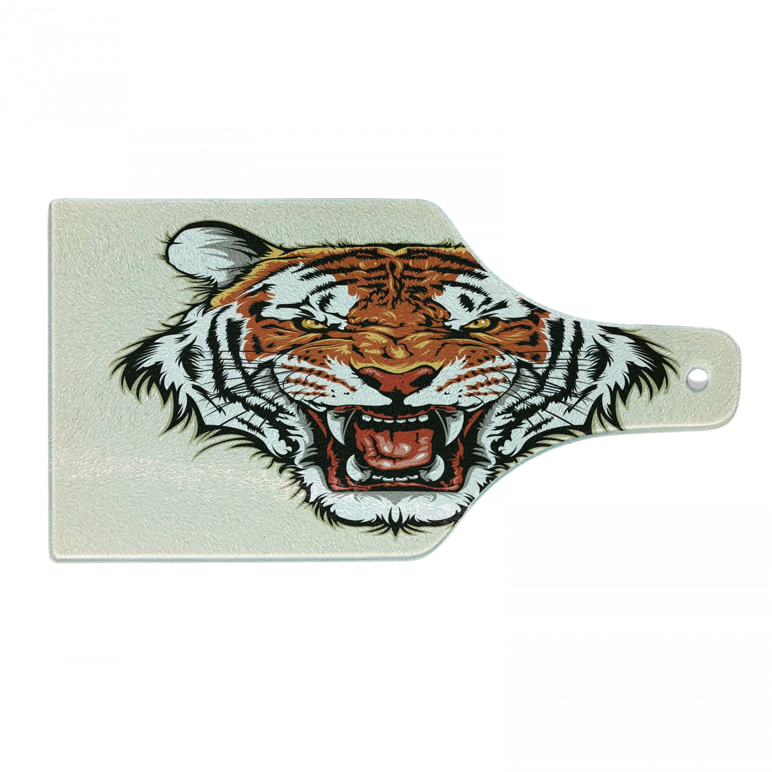 Tiger Cutting Board, Angry Ready to Attack Beast with Sharp Fangs ...