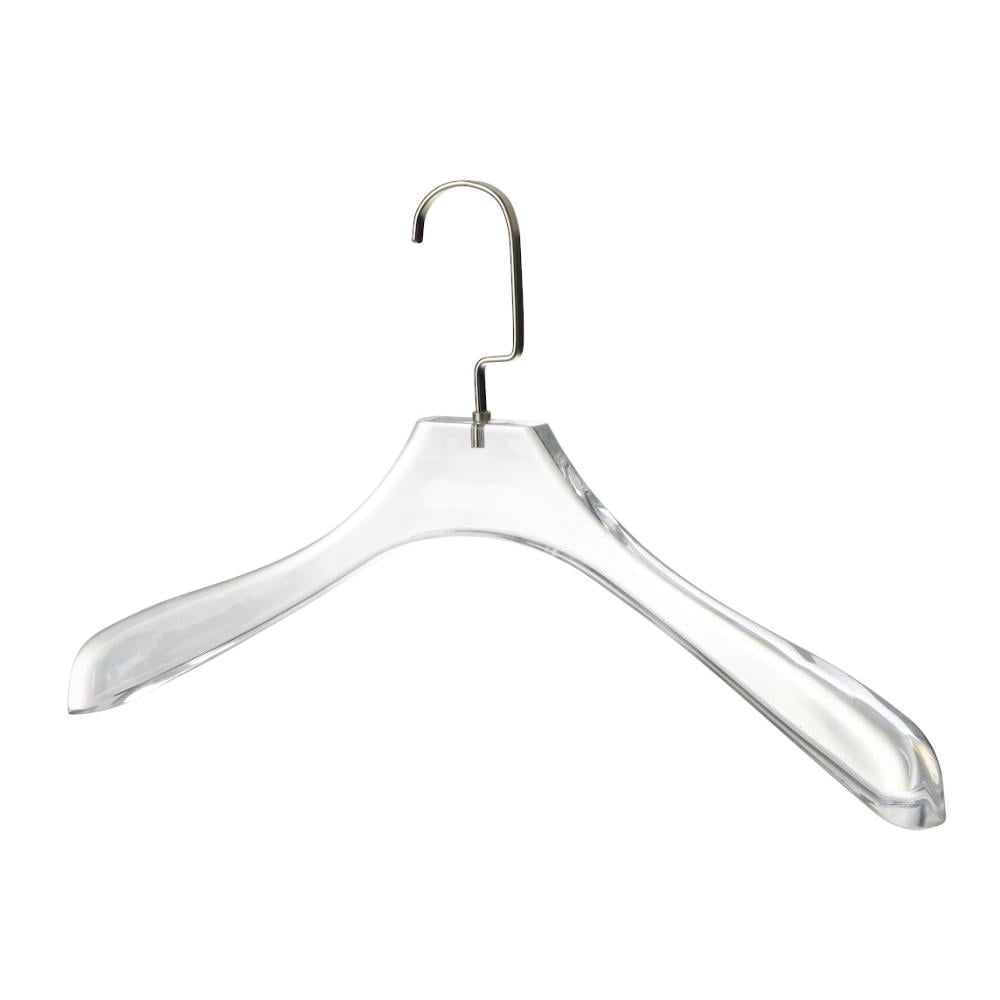 YBM Home Quality Acrylic Clear Hangers with Clips, Silver w/ Flat Hook ...