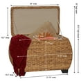 HOUSEHOLD ESSENTIALS Large Woven Wicker Storage Trunk with Wood Feet ...