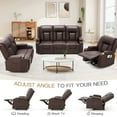 AECOJOY 3 Pieces Leather Recliner Sofa Set with Swivel Massage Chair ...