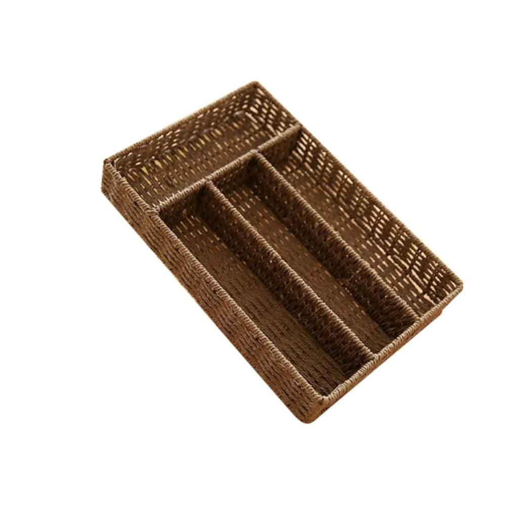 Rattan Desk Letter Tray and Business Card Holder,Hand Woven Storage ...