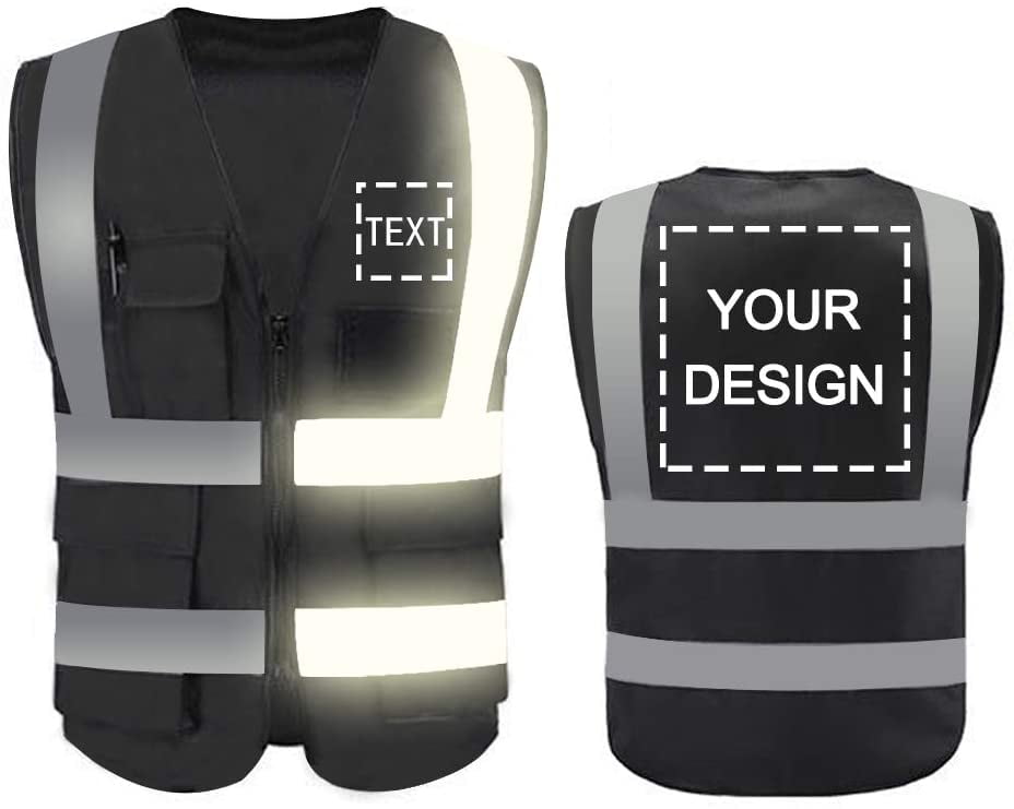 High Visibility Reflective Safety Vest Customize Logo With 5 Pockets ...