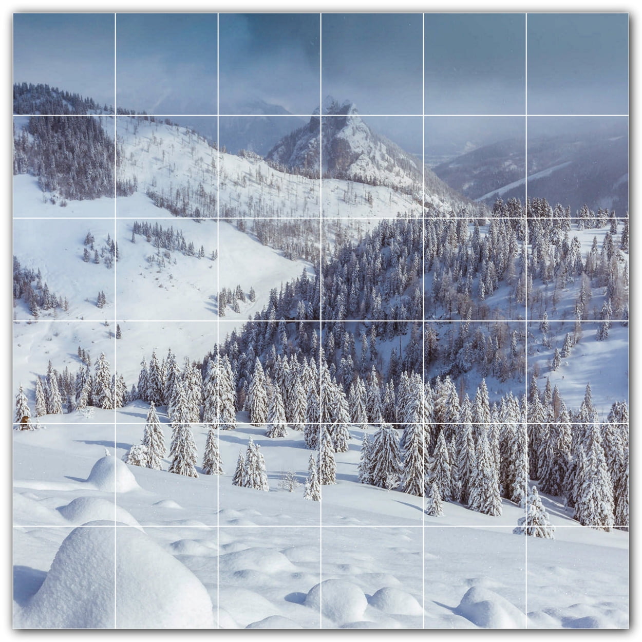 Picture-Tiles.com: Winter Ceramic Tile Wall Mural WAL501223-66XL. 72"W ...