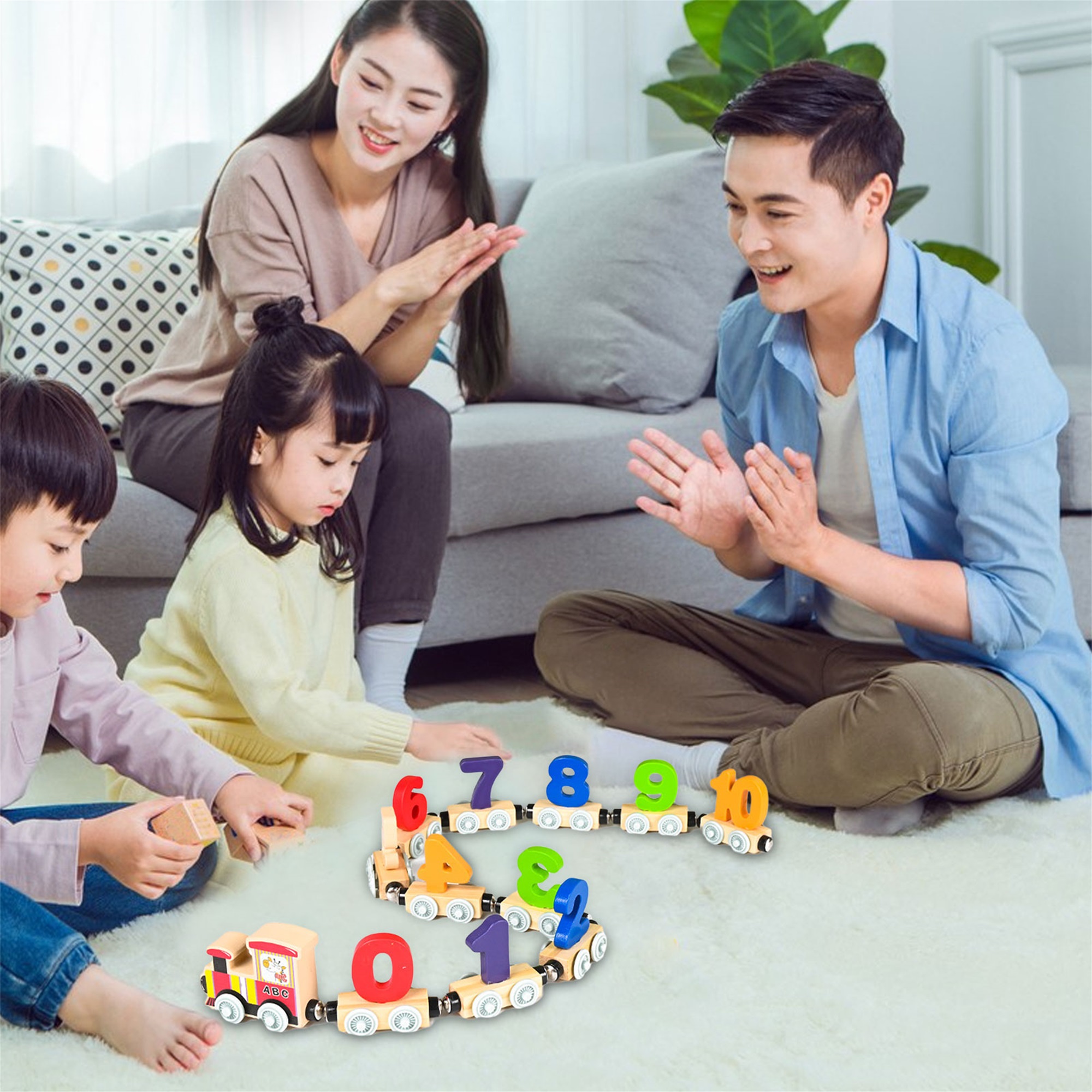 Buy Shuttle tree Magnetic Small Trains 3-Year-Old Child Boy Girl Wooden ...