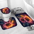 Sunflower Shower Curtain Sets with Rugs 4 Pcs Starry Sky Bathroom Decor ...