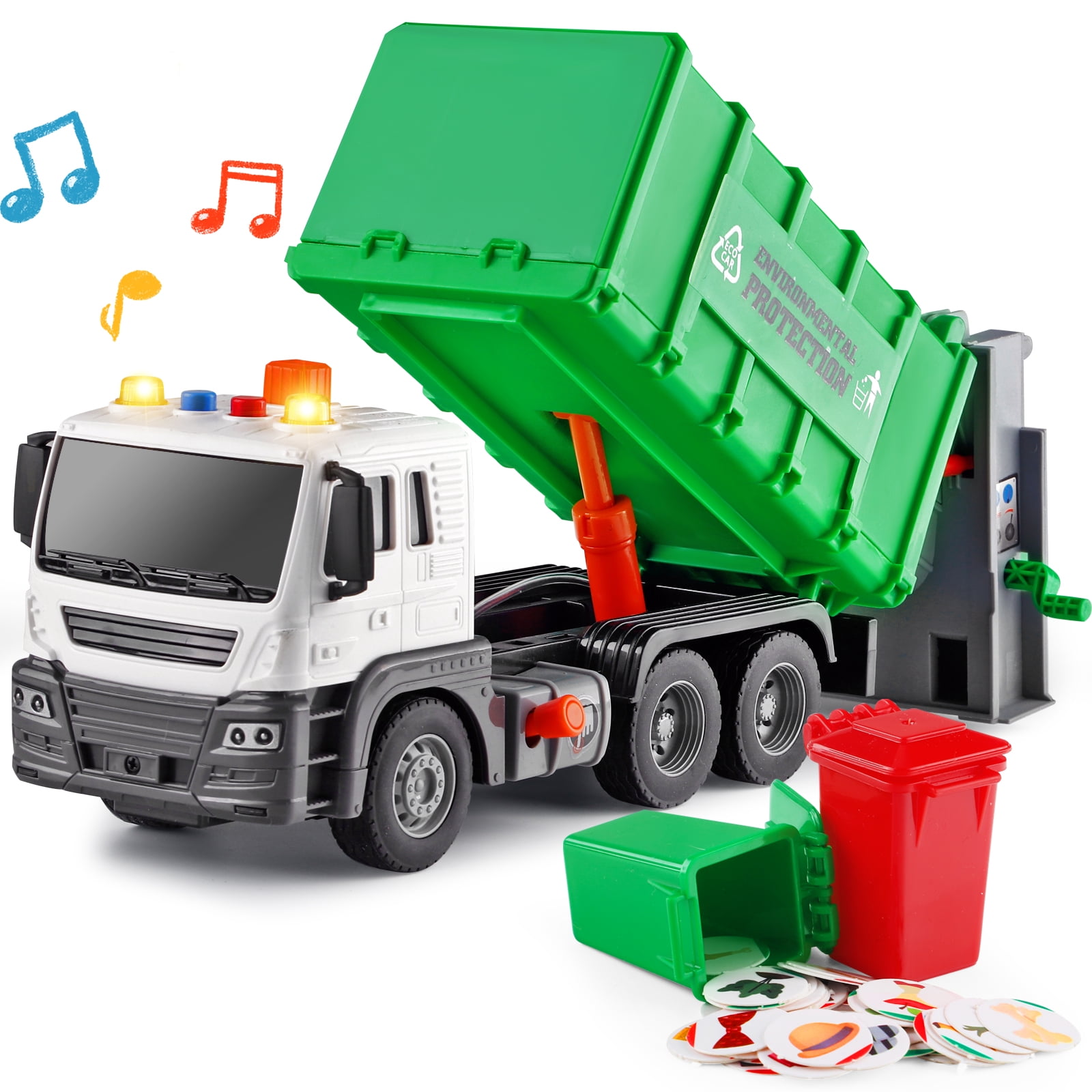 NETNEW Garbage Truck Toy for Boys 3-6 Years Friction-Powered Trash ...