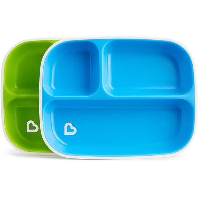 Munchkin Splash Toddler Divided Plates, Blue/Green, 2 Pack - Walmart.com