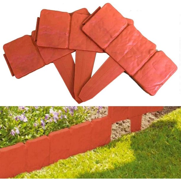 Lawn Fence Stone Effect Border Interlock Flower Bed Border Grass Edge ...