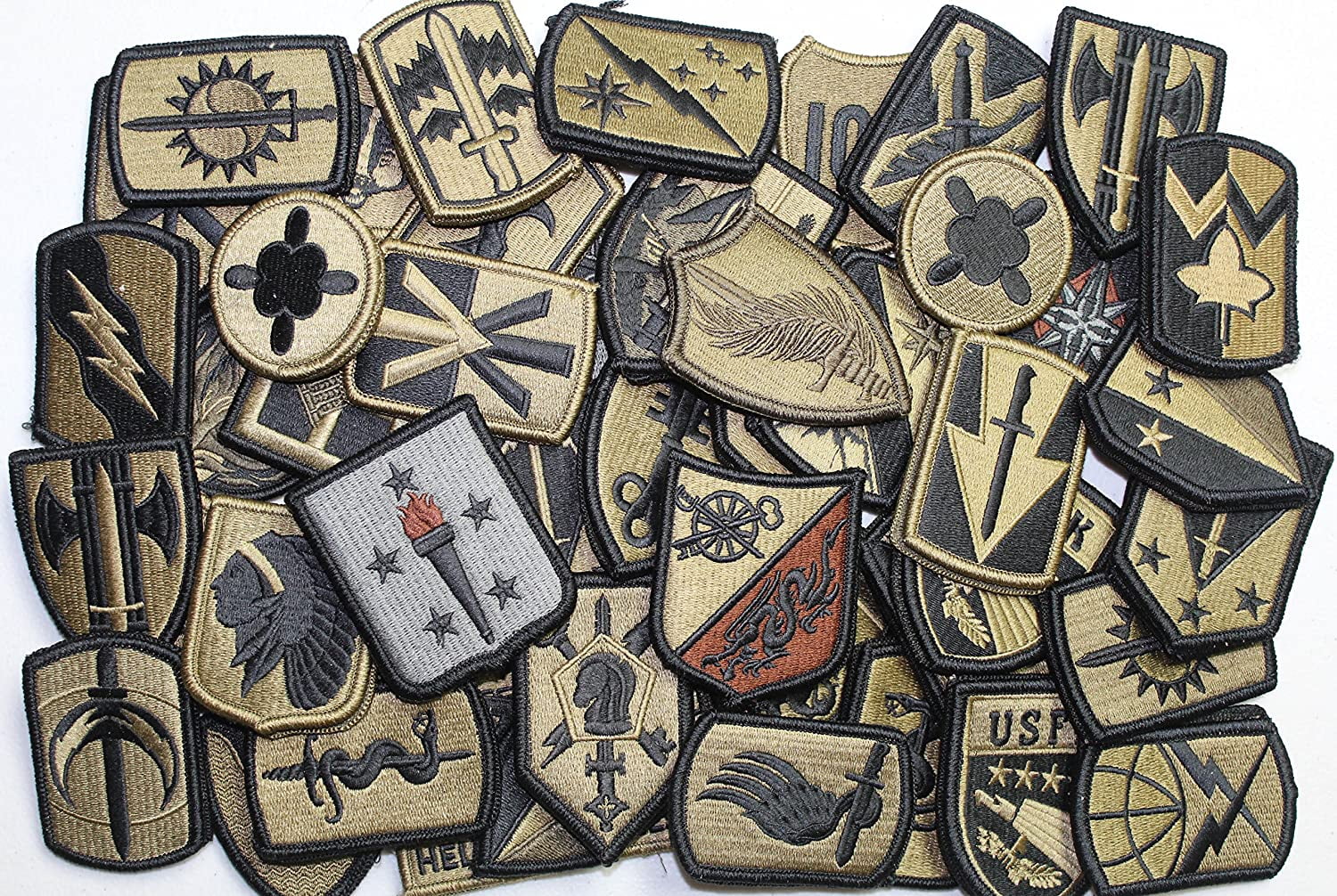 Lot of 50 Assorted U.S. Army Unit Insignia Military Patches Subdued ...