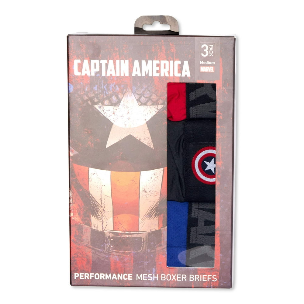 Marvel - Marvel Men's Captain America Mesh Boxer Briefs, 3 Pack ...