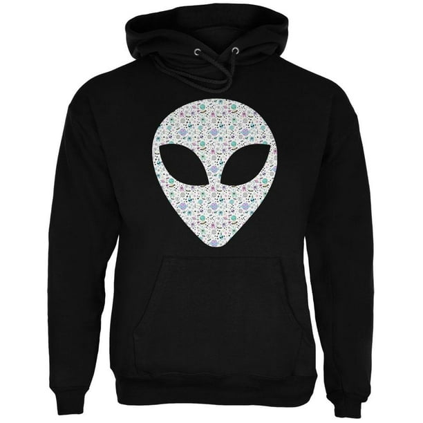 Old Glory - Alien Head Outer Space Elements Mens Hoodie Black MD ...