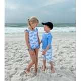 Millie Loves Lily Female Periwinkle and White Whale Ruffle-Accent ...