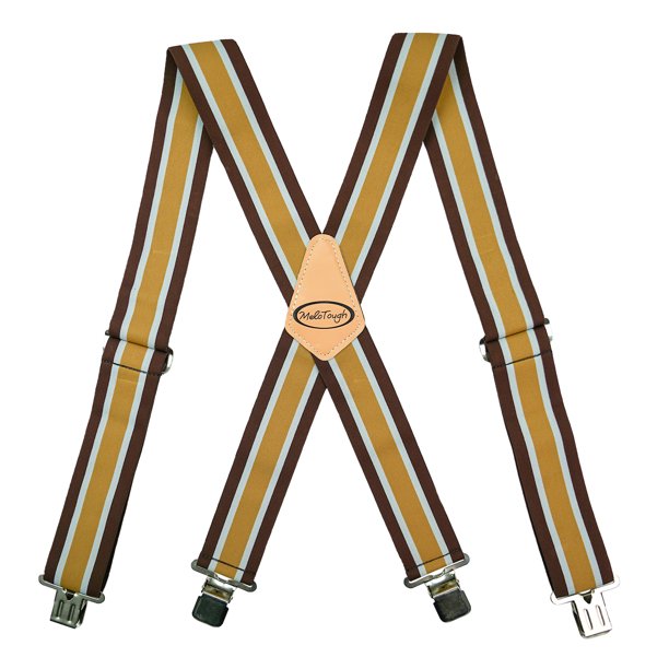 Mens Suspenders With 4 Clips Heavy Duty X-Back 2 Inches Wide Heavy Duty ...