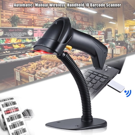 Automatic/ Manual 2.4G Wireless Handheld 1D Barcode Scanner Reader ...