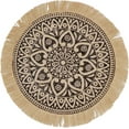 Farship Boho Style Woven Cotton Placemats Set of 6, Round Burlap ...