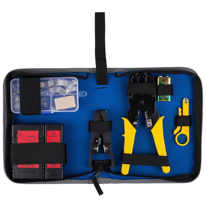 Parts Express Network Ethernet LAN Install Tool Kit with Cable Tester ...