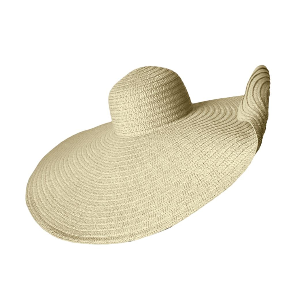 Beach Hat Summer Floppy Large Collapsible Wide Brim Roll Beach Straw ...