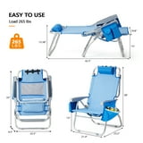 Ktaxon 2Pcs Short Beach Chair, 5-Position Adjustable Folding Camping ...