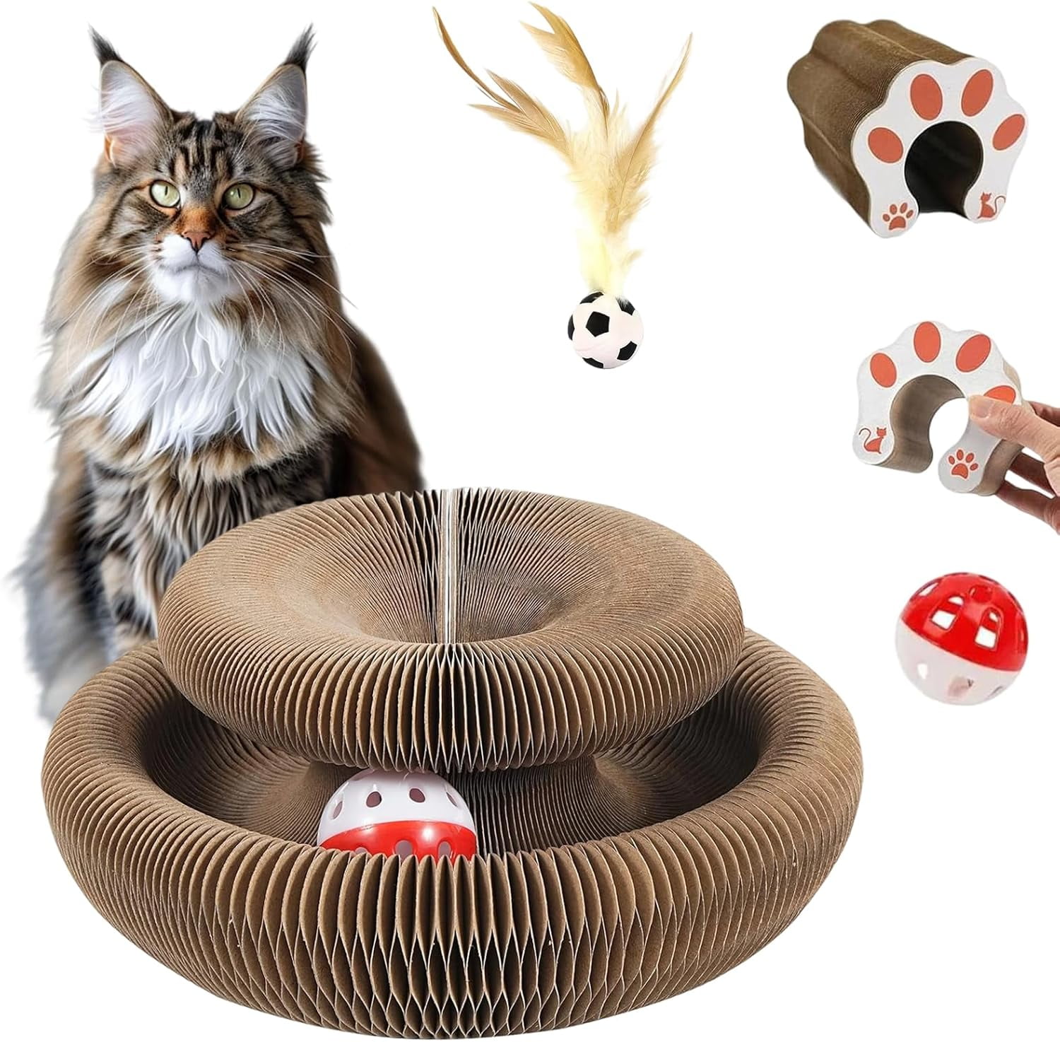 Twisty Paws Cat Toy, Twisty Paw, Foldable Cat Scratch Board Toy with ...