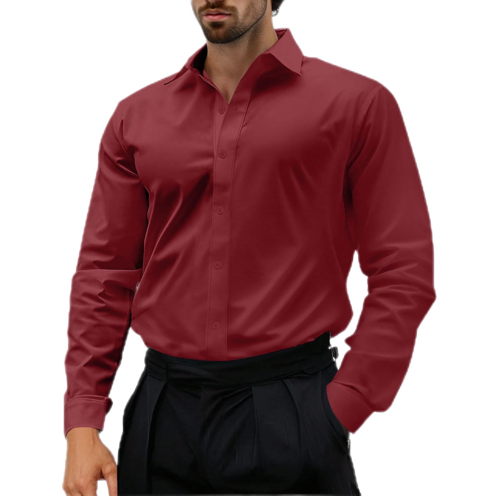 Click here for Lnwuy Mens Dress Shirts Stretch Long Sleeve Solid... prices