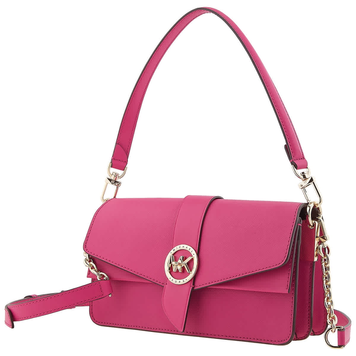 Michael Kors Ladies Medium Greenwich Saffiano Leather Bag In Wild Berry ...