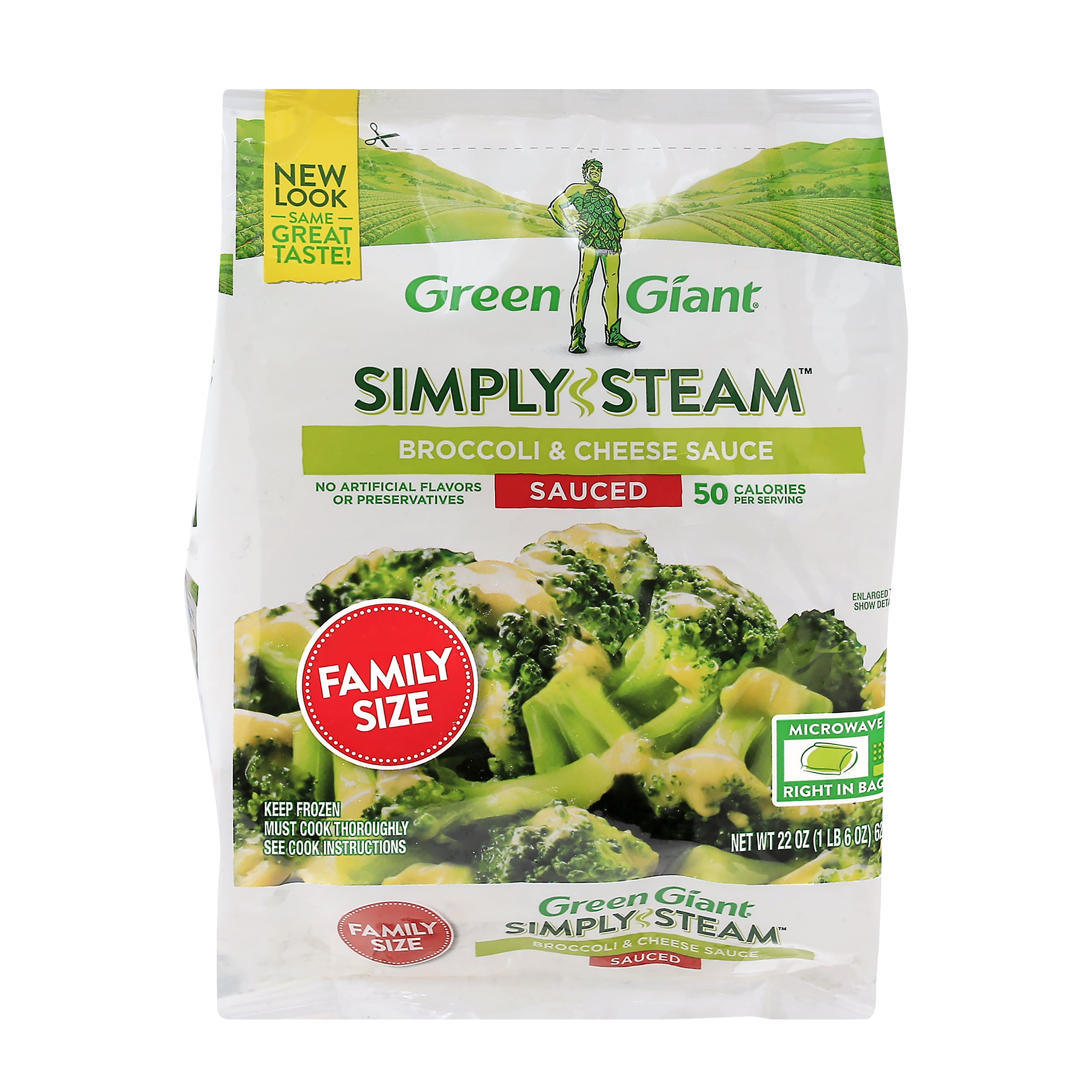 Green Giant Simply Steam Broccoli & Cheese Sauce, Frozen Vegetables, 22 ...